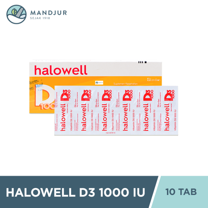 Halowell D3 1000 IU 10 Tablet - Suplemen Vitamin D | Lazada Indonesia