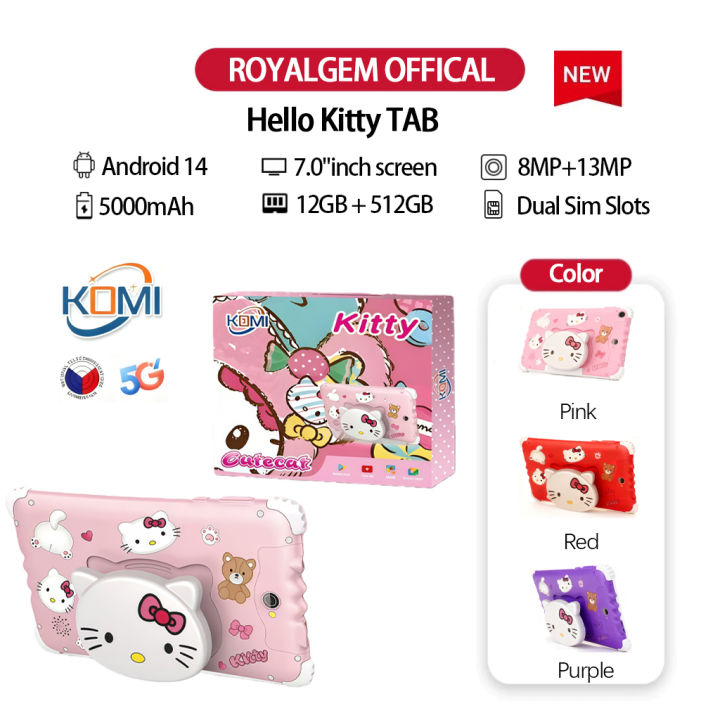 Hello Kitty Kids 5G Tablet Dual SIM with Music Features - Pink/Red ...