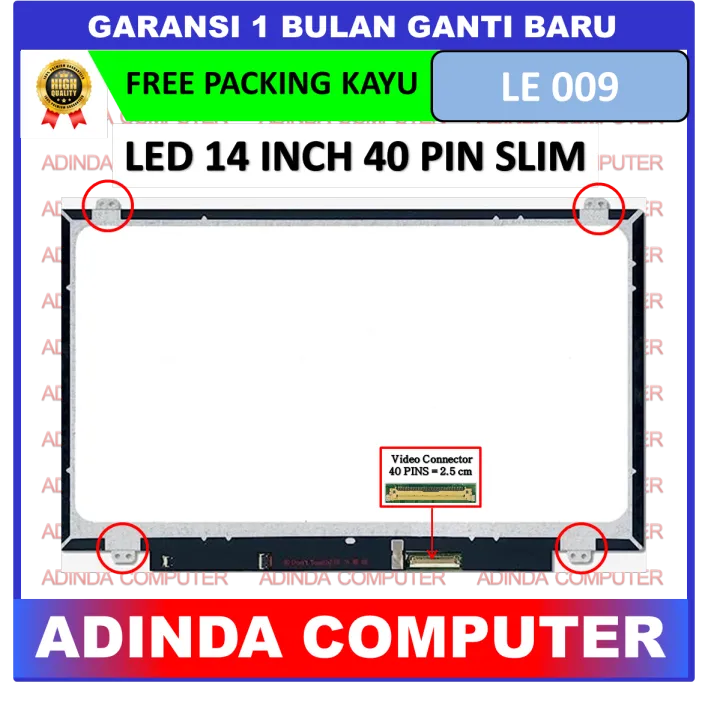 LCD LED Fujitsu 14.0 14 Inch 40 Pin 40pin Slim Tipis HD Bracket Kuping ...