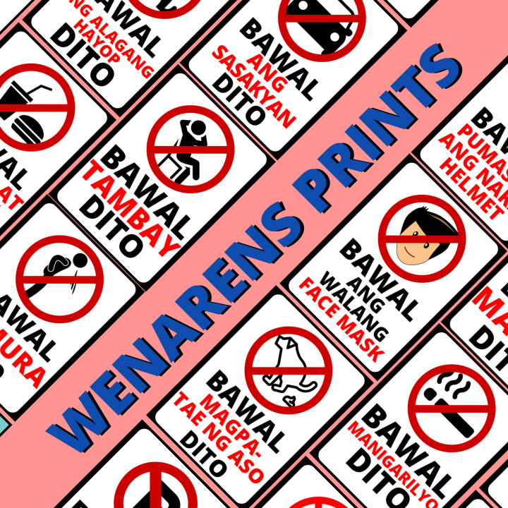 Bawal Signboard Tagalog PVC Laminated Sign Waterproof Signage A4 Size ...