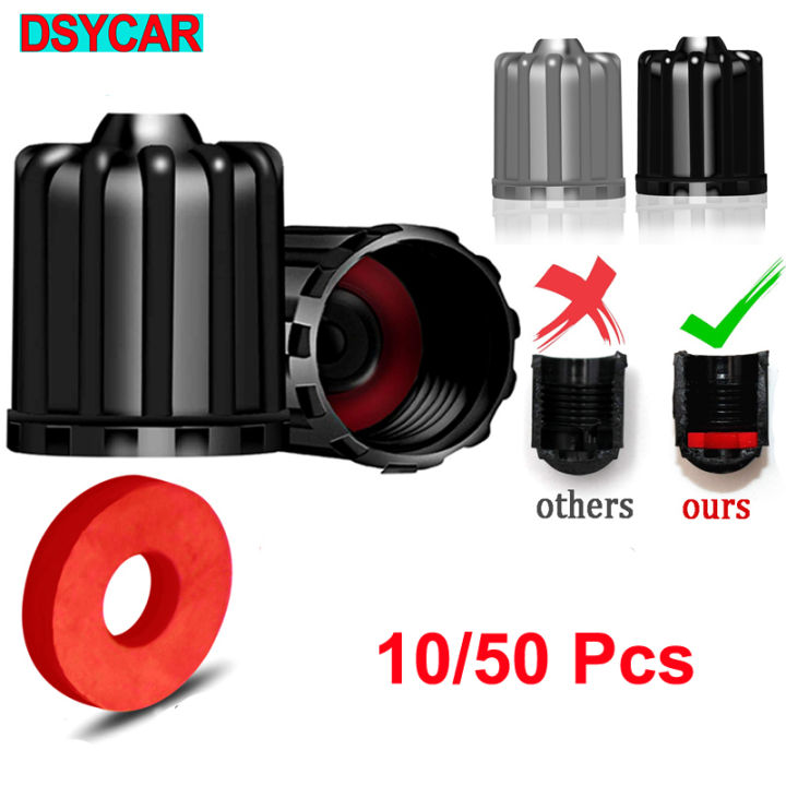 10/50Pcs TPMS Tire Valve Caps with Rubber Seal Plastic Wheel Caps ...