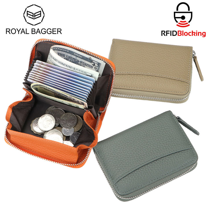 Royal Bagger RFID Organ Card Holder for Men Women, Genuine Leather ...