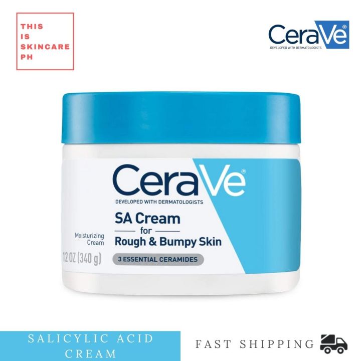CeraVe SA Cream, 12 Ounce, Renewing Salicylic Acid Body Cream ...
