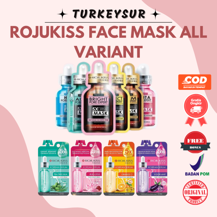 ROJUKISS Premium 5X Serum Mask 25ml Sheet Mask KOREAN SERUM WAJAH ...