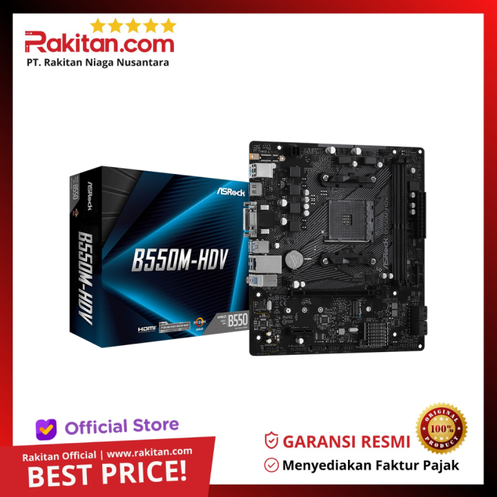 ASRock B550M-HDV (AM4, AMD Promontory B550, DDR4, USB3.2, SATA3 ...