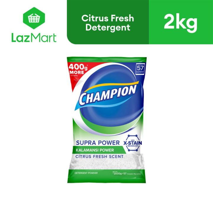 Champion Laundry Powder Detergent Natural Citrus Fresh 2kg | Lazada PH