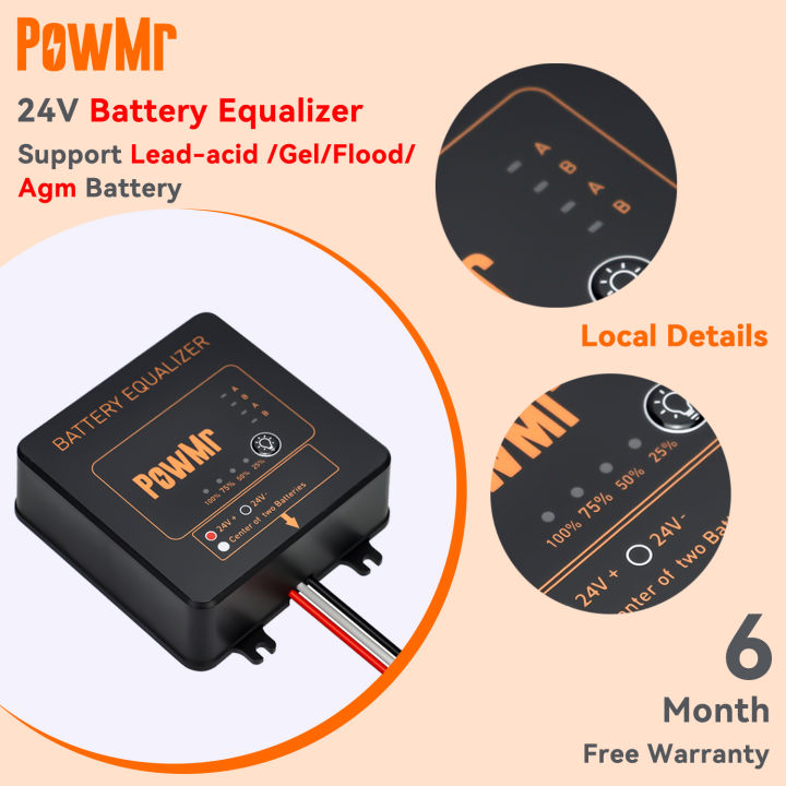 PowMr Balancer for 2 X 12V Lead Acid/Lifepo4/GEL Bank System N*12V ...