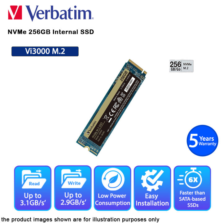 VERBATIM 256GB Vi3000 PCIe NVMe M.2 2280 Internal SSD | IpohOnline | Lazada