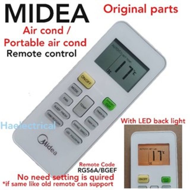 midea air cond /portable air cond remote control RG52A | Lazada