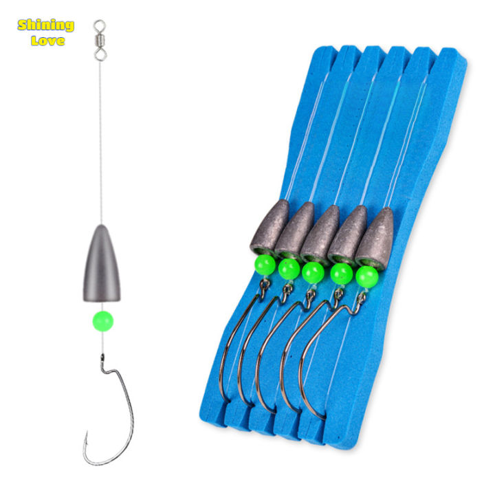 Texas Rig 3.5g With Rolling Barrel Swivel Hook Drop Shot Ready Rigs ...