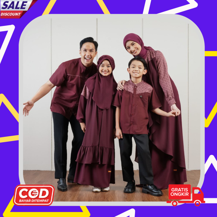 NEW Rayya Series Marwa Burgundy 2025 / Baju Keluaga Nibras / Baju ...