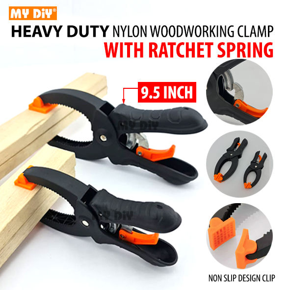 MYDIYHOMEDEPOT - HEAVY DUTY NYLON RATCHET SPRING WOOD CLAMP WOODWORKING ...