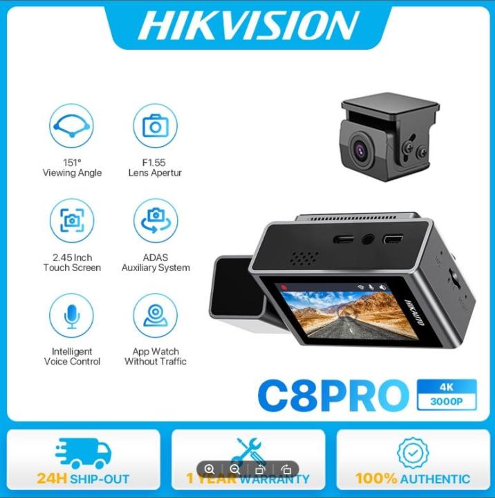 Hikvision C8 Pro Dash Camera 4K Ultra HD Voice Control 24 Hours Parking ...