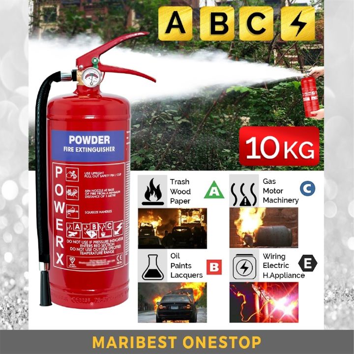 8/10KG ABC Powder Fire Extinguisher for Office Home Pemadam Api | Lazada
