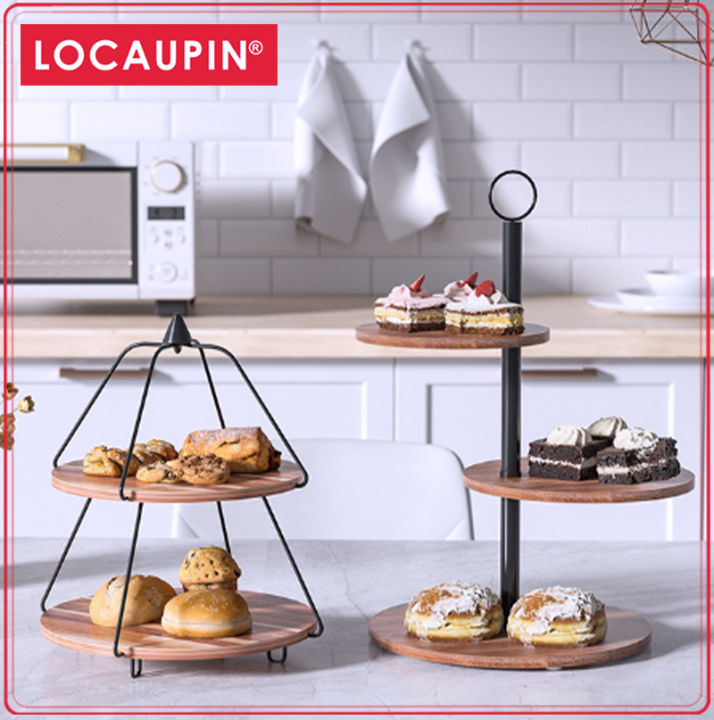Locaupin Kitchen Baking Afternoon Tea Wood Cupcake Stand Sturdy Stand ...