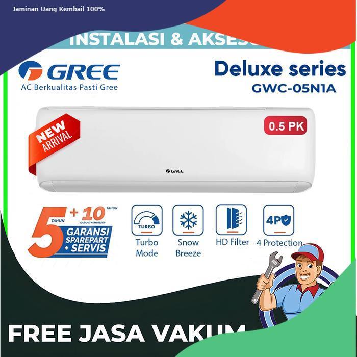 AC GREE 1/2 PK + PEMASANGAN GREE GWC-05MOO5S - Garansi 10 TH - GWC-M005S/A, UNIT SAJA Black ...