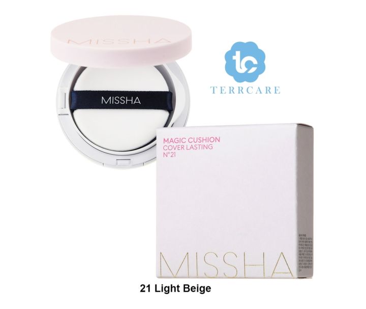 Missha Magic cushion cover lasting spf50+ pa+++ #21 (Light Beige) & #23 ...