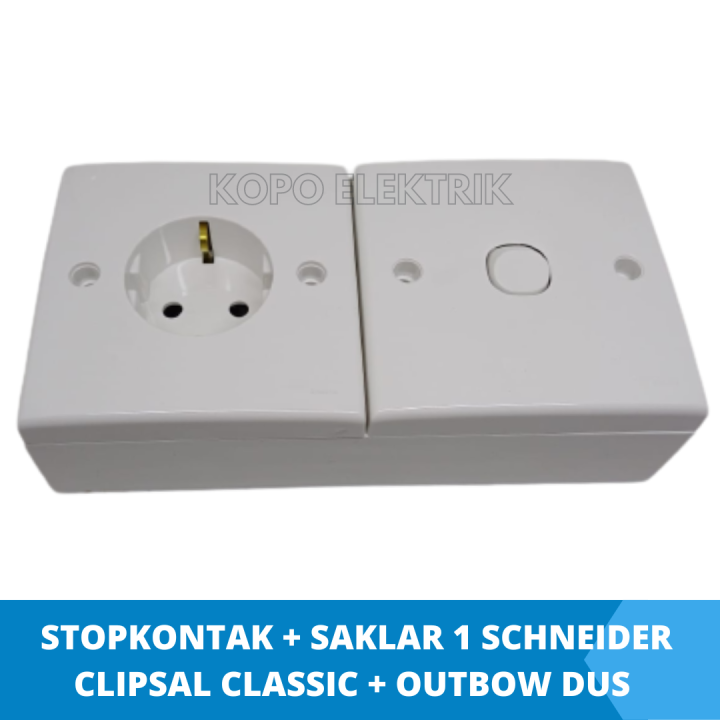 Stopkontak + saklar 1 Schneider Clipsal Classic + outbow dus | Lazada ...