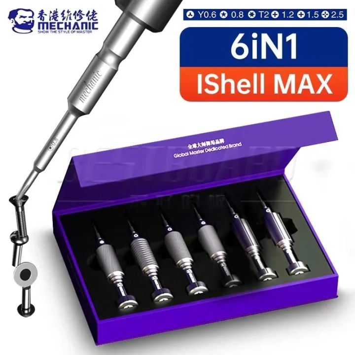 Tools MECHANIC 6in1 IShell MAX Mortar Mini Precision Screwdriver Set Blossom Cross for IPhone ...