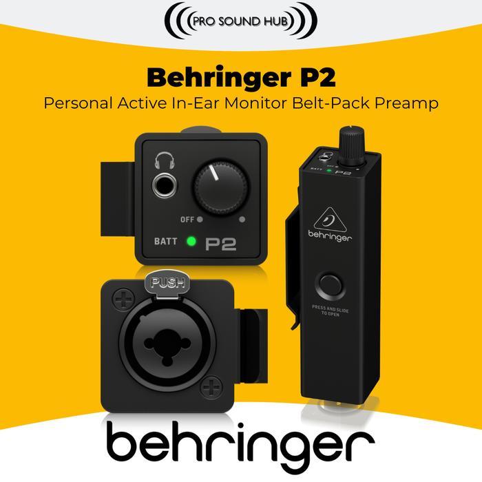 BEHRINGER P2 P-2 IN-EAR MONITOR AMPLIFIER AKTIF BATERAI BATTERY PREAMP ...