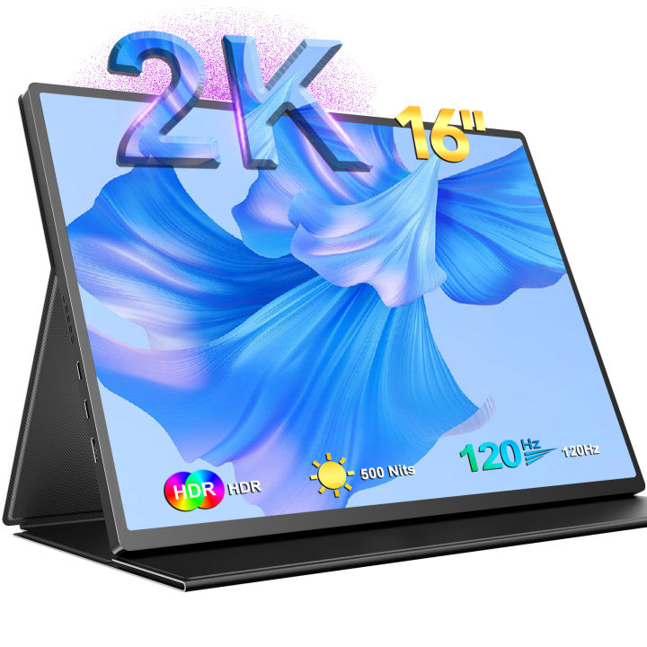 UPERFECT 2K Portable Monitor 120hz Upgraded 16-inch 8 Bits+FRC Matte ...