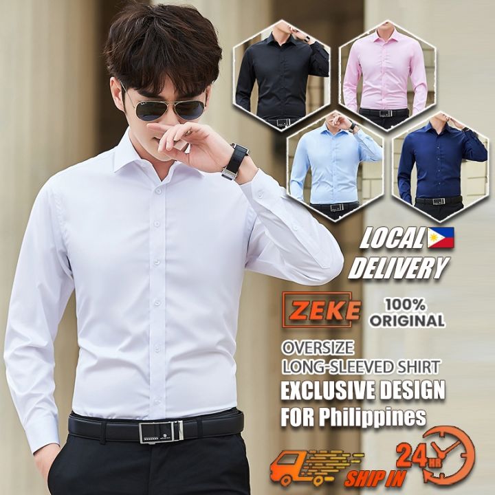 Men Shirt Long Sleeve Shirt Plus Size Classic Korean Men's Plain Casual Fashion Business Formal ...