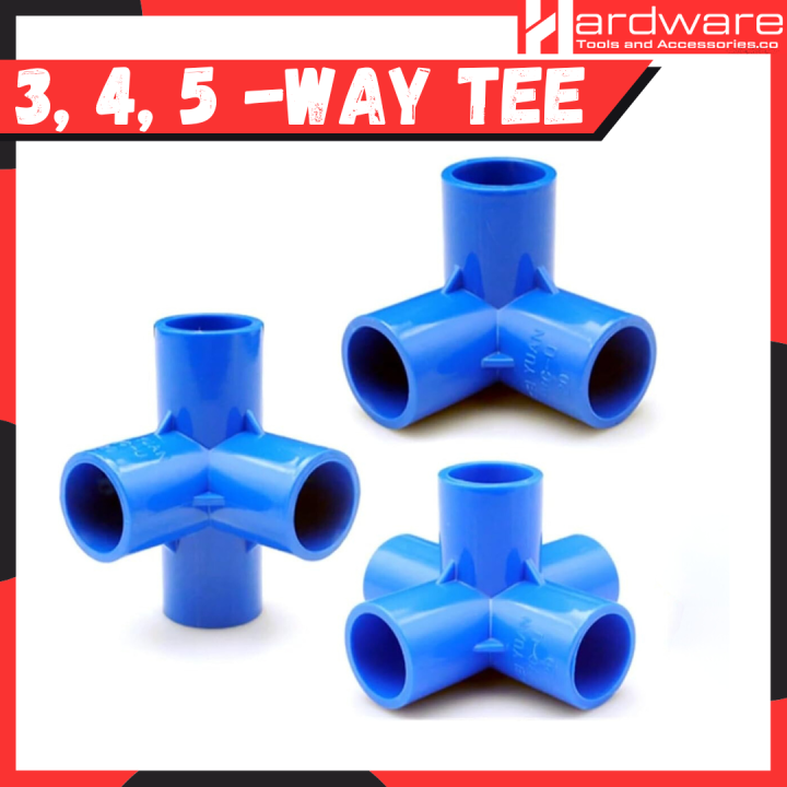 PVC Pipe Blue Fittings 3 Way Tee , 4 Way Tee , 5 Way Tee Hardware Tools ...