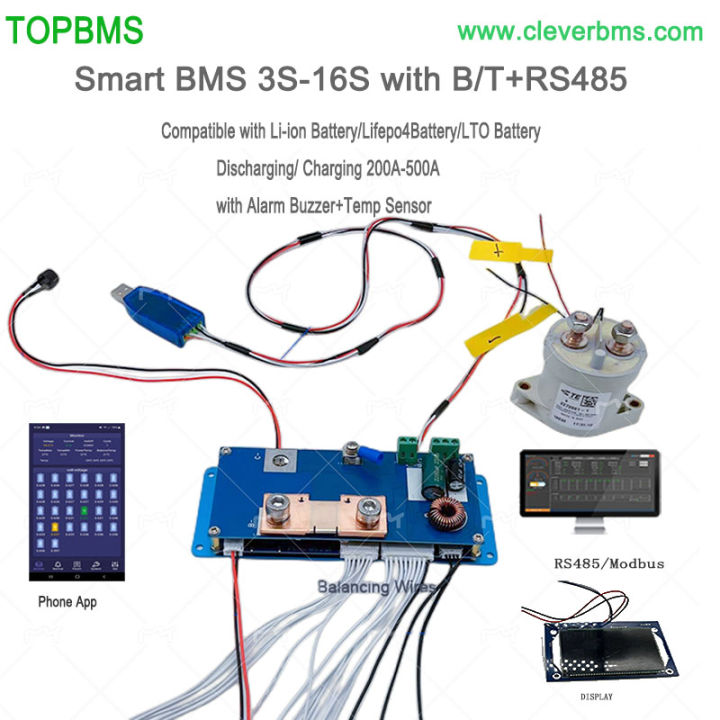 【New Arrivals】 Bms Lifepo4 Bms 300a 500a 600a 4s 12v 8s 24v 12s 36v 15s 16s 48v 200a Bluetooth ...