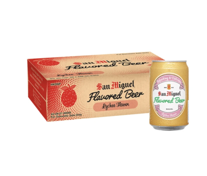 Monstermarketing San Miguel Flavored Beer Lychee 330 mL Can Case of 24 ...