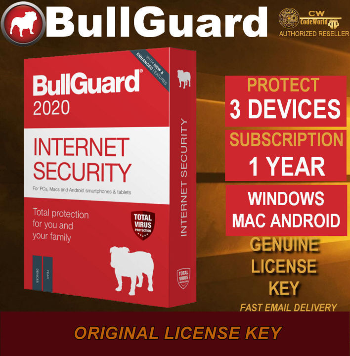 BULLGUARD INTERNET SECURITY 2023 3DEVICE-1YEAR ANTIVIRUS GENUINE ...