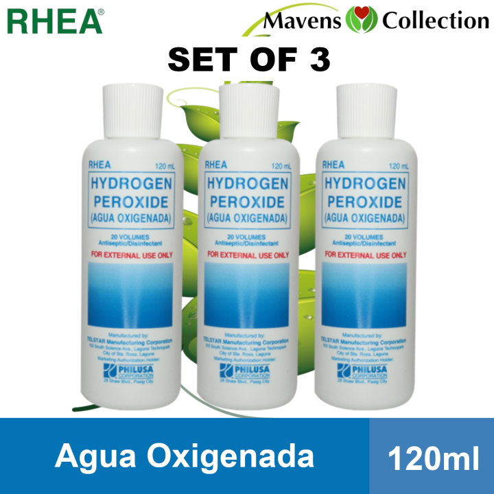RHEA Hydrogen Peroxide (Agua Oxigenada) 20 Volumes 120mL (Set of 3) by ...