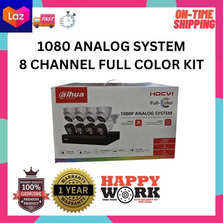 Dahua Kit DH-KIT-CVI2MP4B4D-FC Full Color 8 Camera 4 indoor and 4 ...