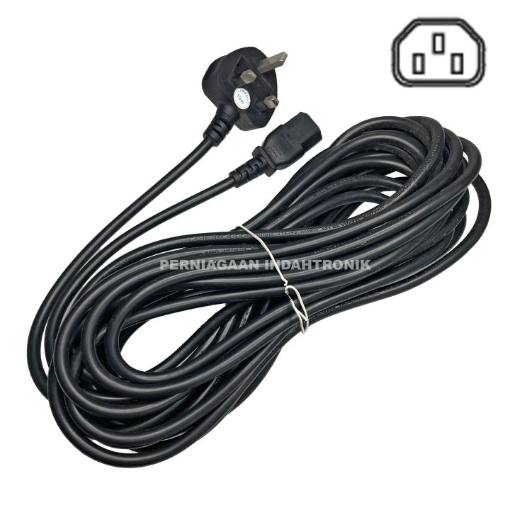 10 Meter UK 3 Pin Plug Power Cord with Fuse for Desktop PC LCD Monitor ...