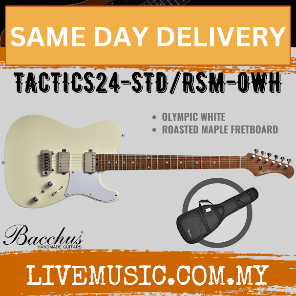Bacchus TACTICS24-STD/RSM-OWH Electric Guitar, Olympic White ( TACTICS24 STD RSM ) | Lazada