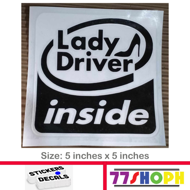 Lady Driver Inside Decal Sticker 5x5 inches | Lazada PH
