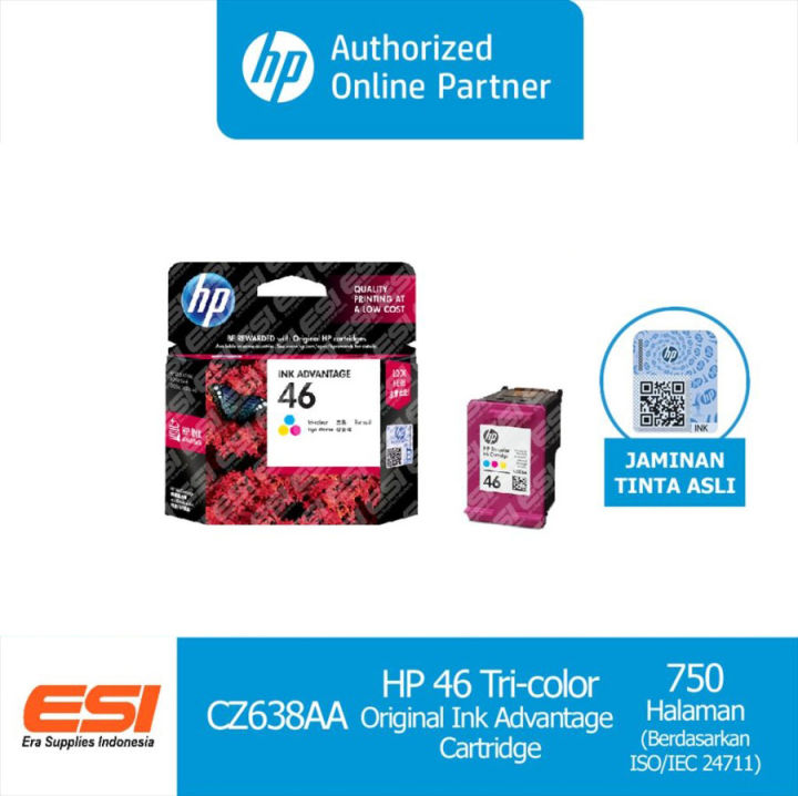HP 46 Tri-color Original Ink Advantage Cartridge (CZ638AA) | Lazada ...