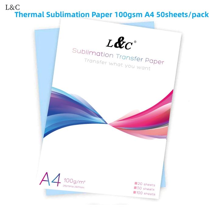 L&C Sublimation Paper For Dark Fabrics A4 Compatible Inkjet Printers 20 ...