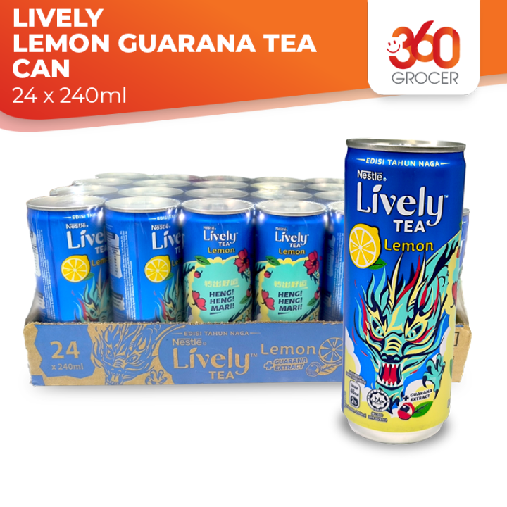 LIVELY LEMON GUARANA TEA - 24 x 240ML | Lazada