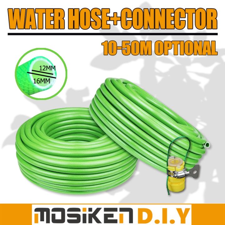 Mosiken 5m 10m 20m 30m 50m Reinforced PVC Flexible Garden Hose Green ...