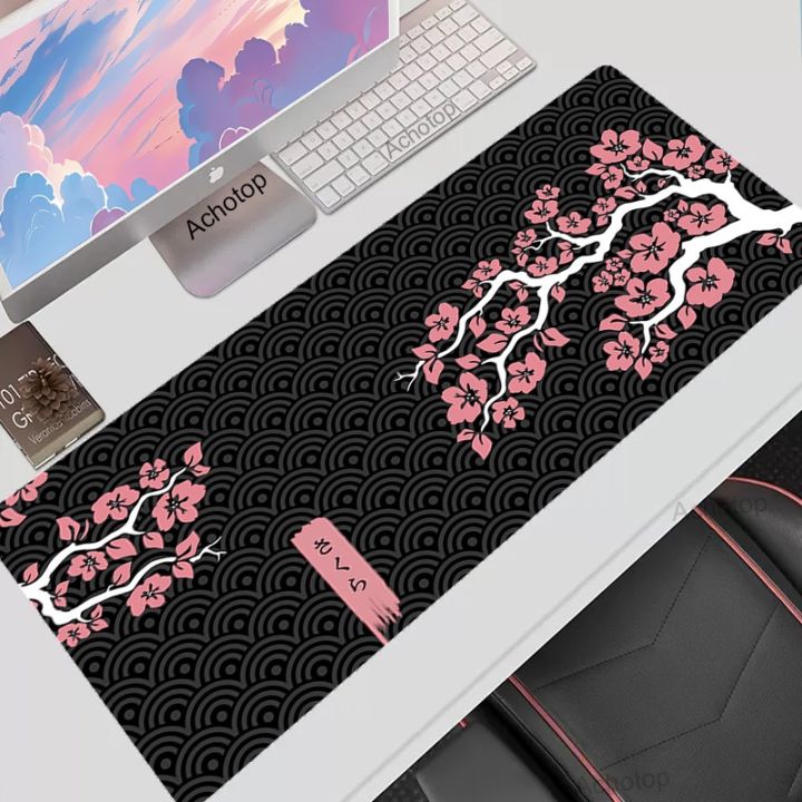 Sakura Gamer Mousepads Big Gaming Mousepad Purple Cherry Flower XXL Mouse Large Keyboard Mat ...