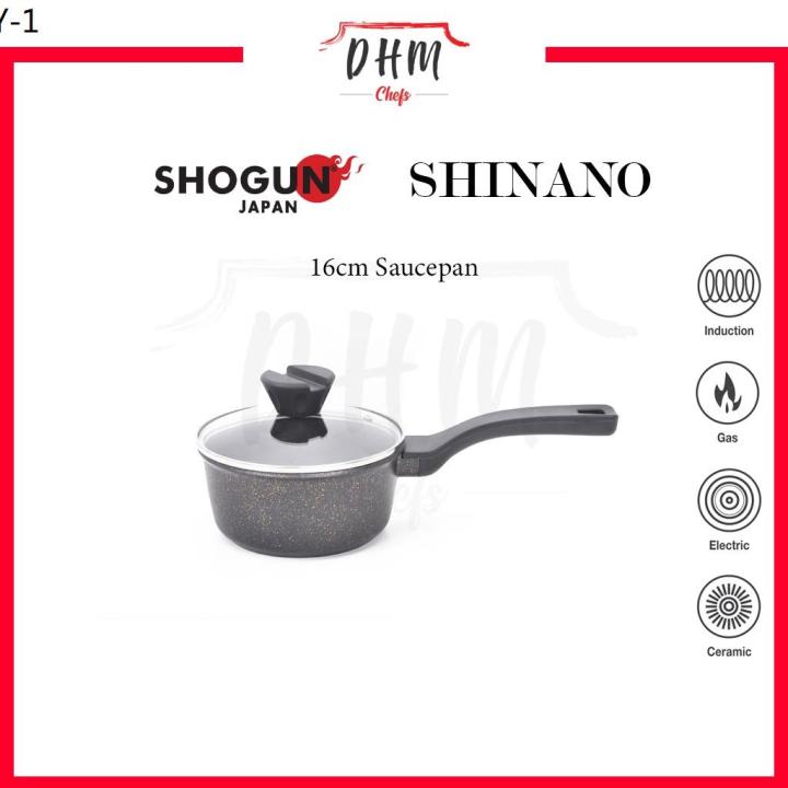 Shogun - 16cm Shinano Marble Saucepan with Lid Sauce Pan Induction ...