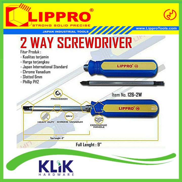 Lippro Obeng 2 Way Screwdriver - Obeng Bolak Balik Heavy Duty Plus ...