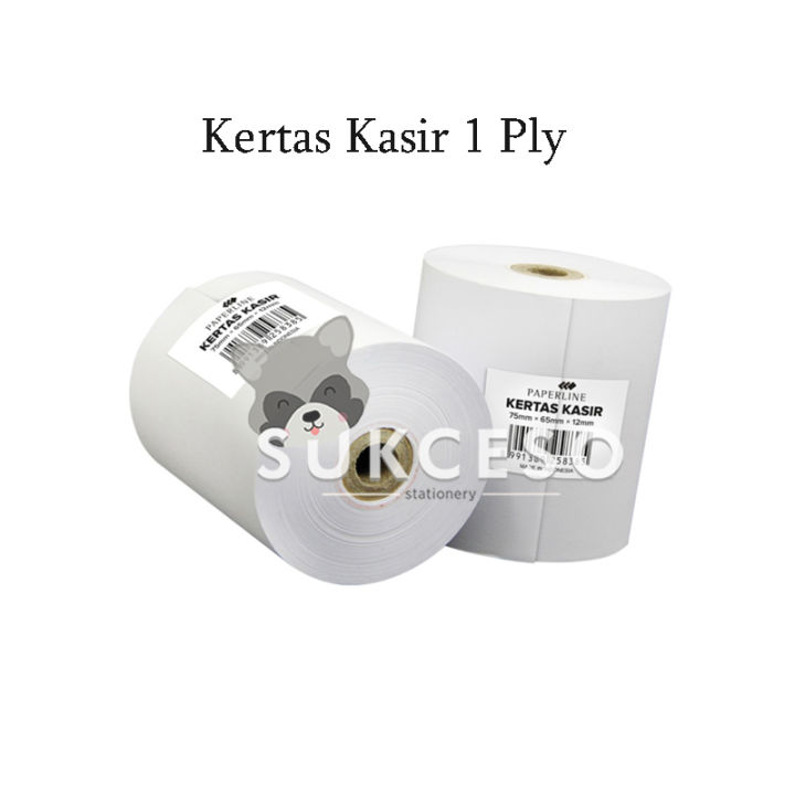 Paperline Kertas Kasir 1 Ply 75 x 65 / Kertas Putih Register Roll ...