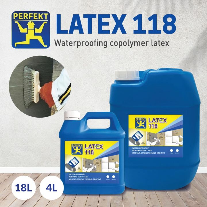 18Liters PERFEKT Latex 118 Waterproofing Copolymer Latex / Susu Simen ...