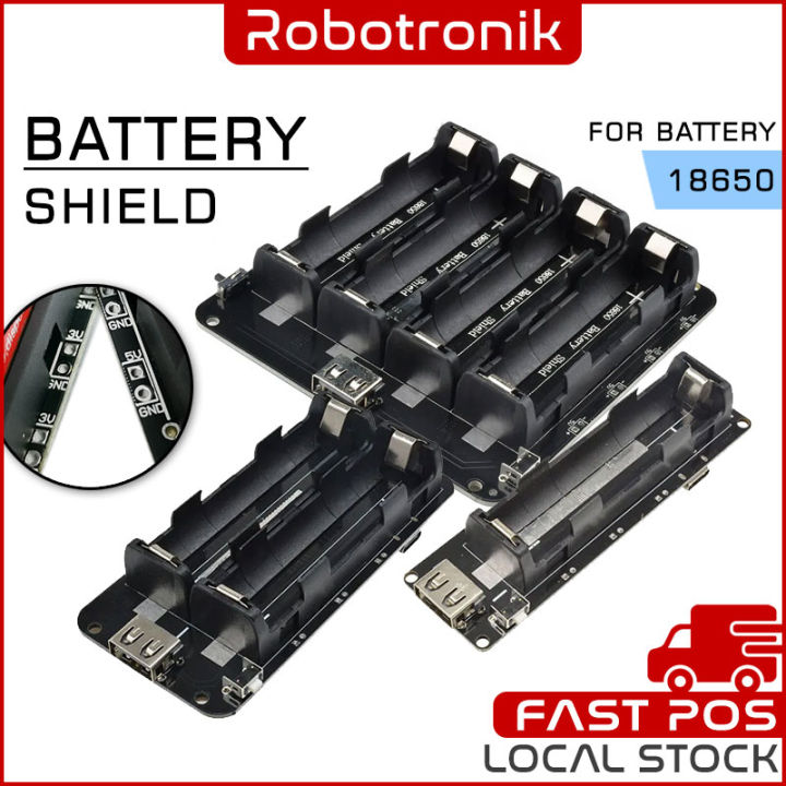 Portable Mobile Power - 18650 Battery Shield V8 (USB & Type C) Power ...