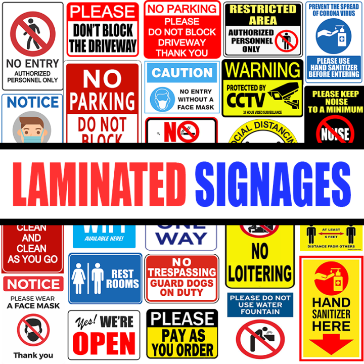 Laminated Signages Signage Sign Boards No Parking CCTV No Entry | Lazada PH