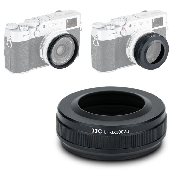 JJC Metal Lens Hood Shade with AR-X100 49mm Filter Adapter Ring for Fuji Fujifilm X100VI X100V ...