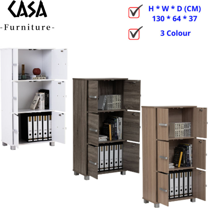 CASA NAOMI Filing Cabinet Storage Cabinet with Lock 3 Tier Locker ...