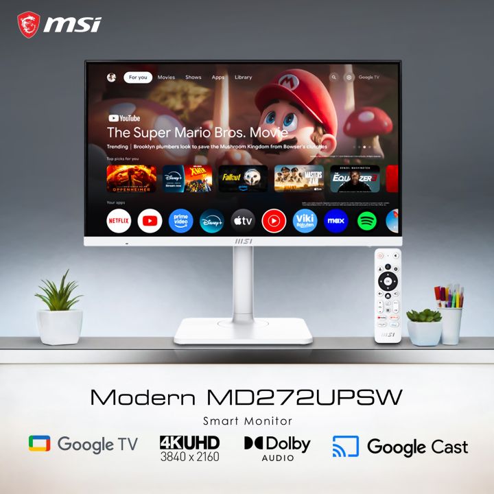 MSI Modern MD272UPSW 27-inch IPS 3840 x 2160 (UHD) Google TV™ Smart ...