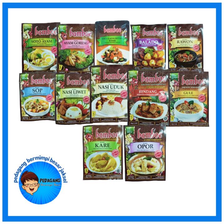 Bamboe Bumbu Masak Instan/ Bumbu Masak Bamboe all Varian/ Bamboe Bumbu Racik/ Bamboe Bumbu Dapur ...